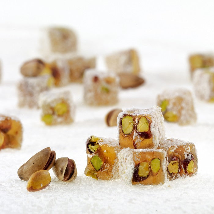 Buy Turkish Delight Coconut Covered with Pistachio | TurkishTaste.com